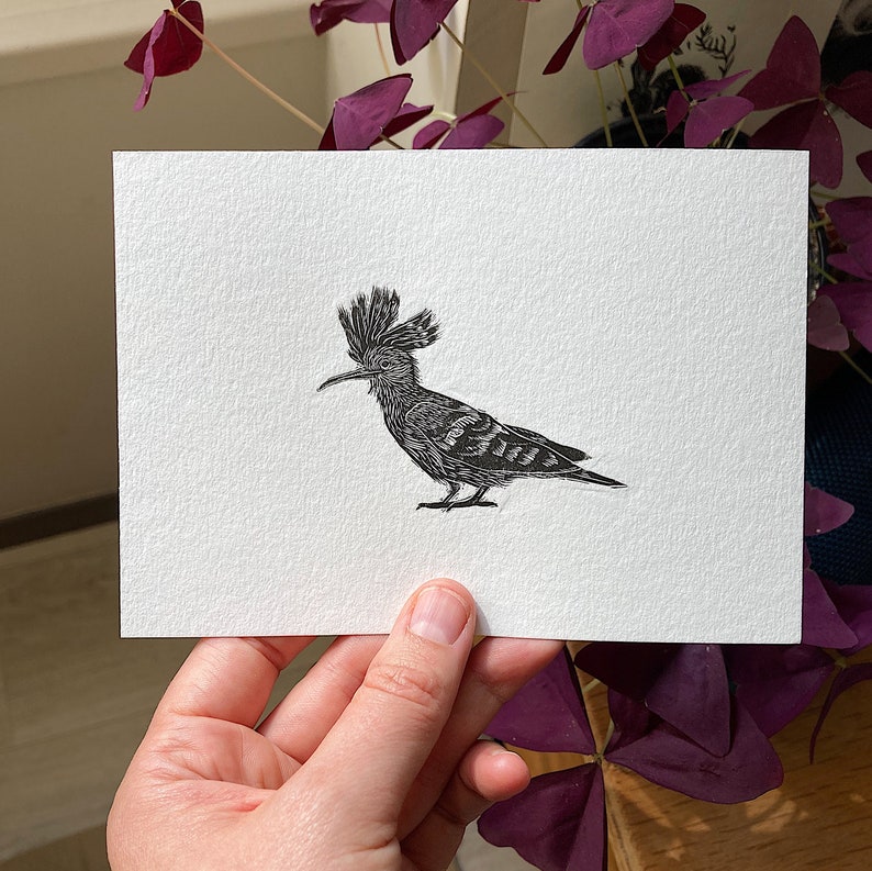 Little Hoopoe Wood Engraved Print - Etsy