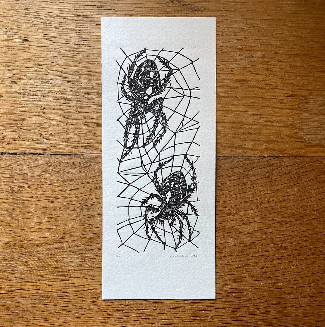Spiders - Original Lino Cut Print - Etsy