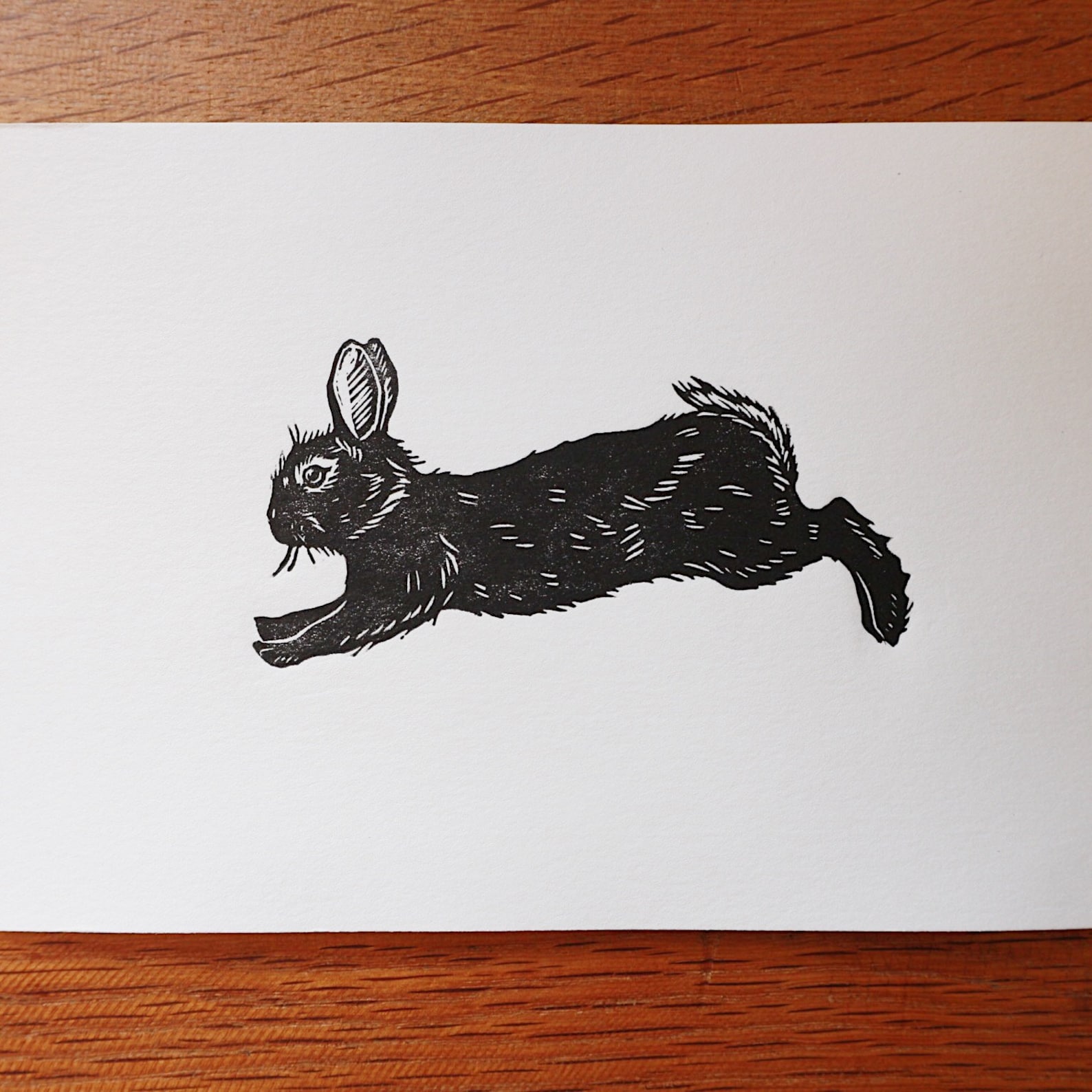 Leaping Rabbit Original Lino Cut Print - Etsy