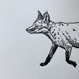 Fox Original Lino Cut Print - Etsy