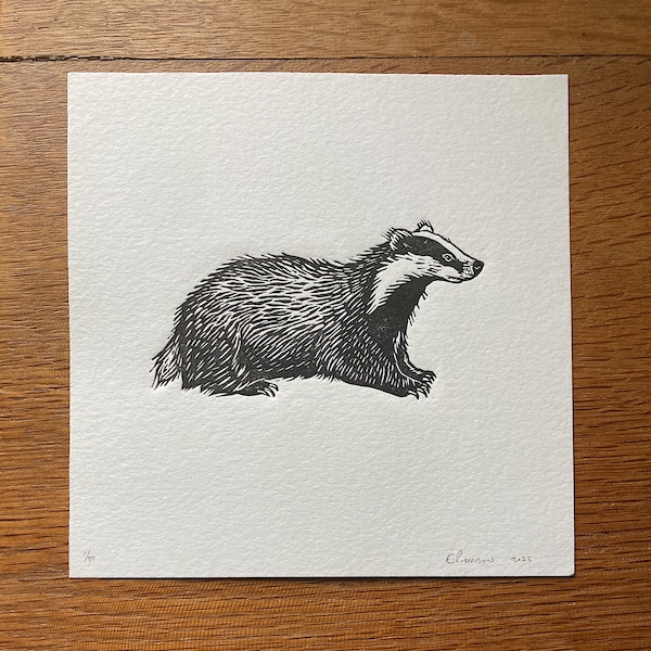Badger Print - Etsy UK