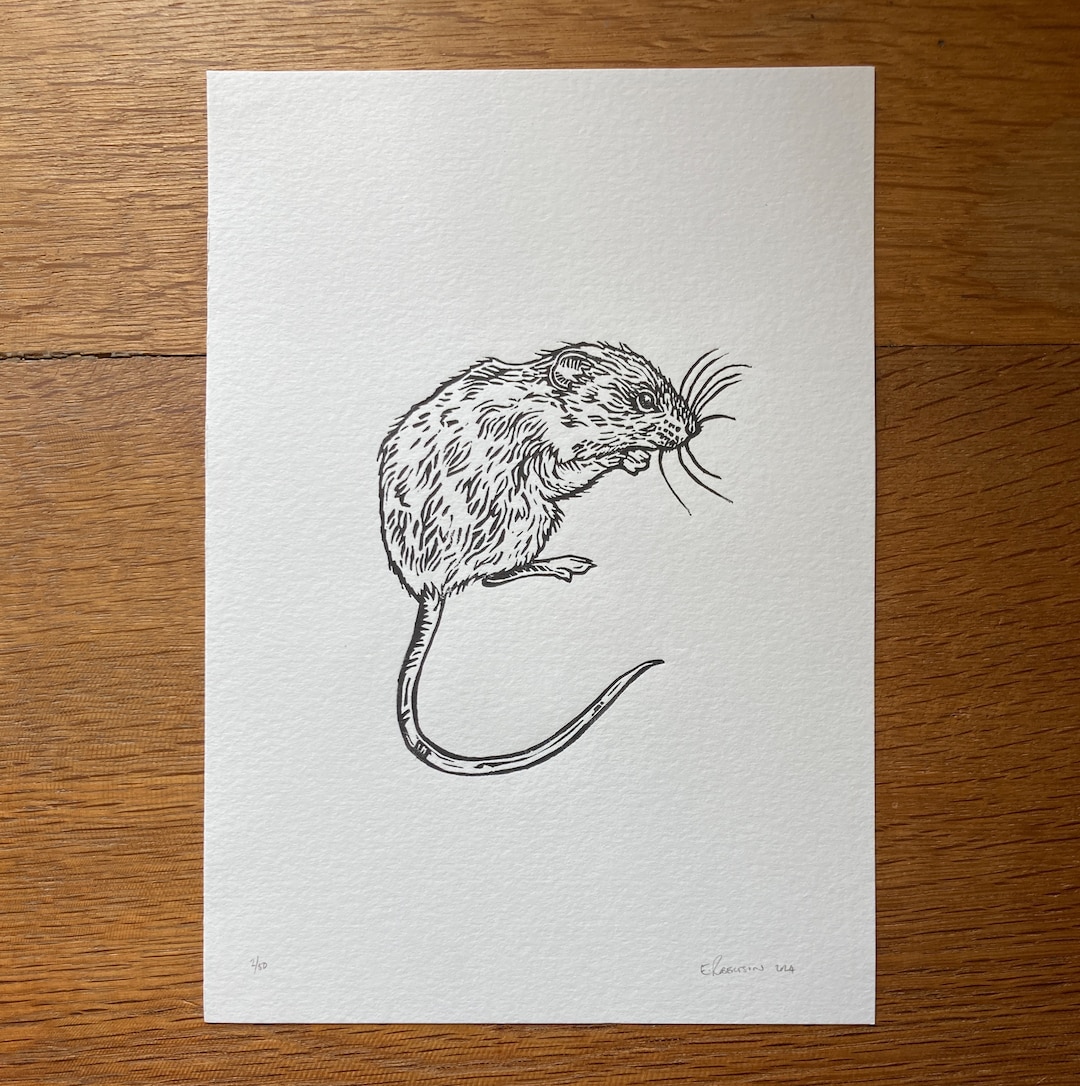 Mouse Original Lino Cut Print - Etsy