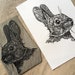 Rabbit No1 Original Lino Cut Print Bunny Art Limited Edition - Etsy