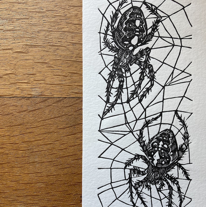 Spiders Original Lino Cut Print - Etsy