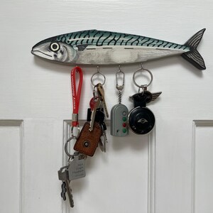 Handmade Wooden Mackerel Fish Hook, Kitchen Decor, Key Holder - Etsy