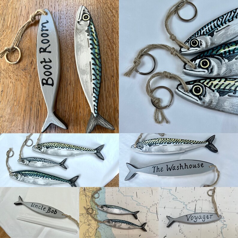 1 Chunky Mackerel Fish Key Ring/wall Decor - Etsy UK