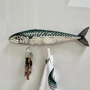 The Functional Fish! Key Holder, Fish Hooks, Kitchen Hooks, Fish Decor ...