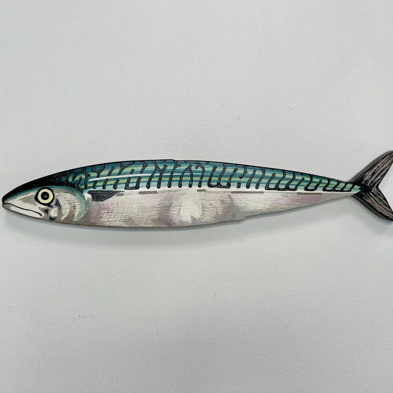 Large Wooden Blue Fish - Etsy UK