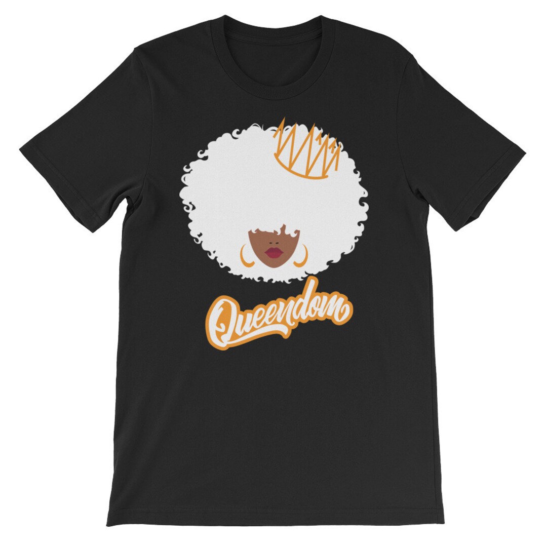 Queendom Black Woman/ Afro/ Natural Hair/ Shirt Short-sleeve Woman's T ...