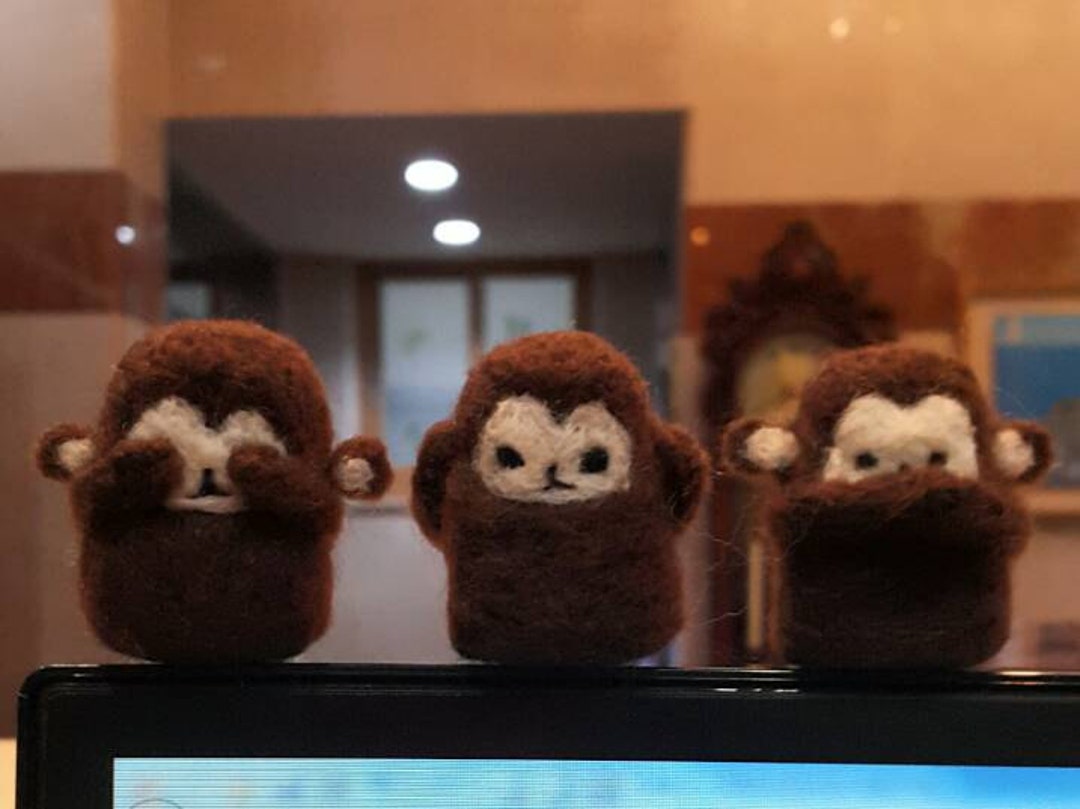 Needle Felted Monkeys Ornament and Keyrings - Etsy