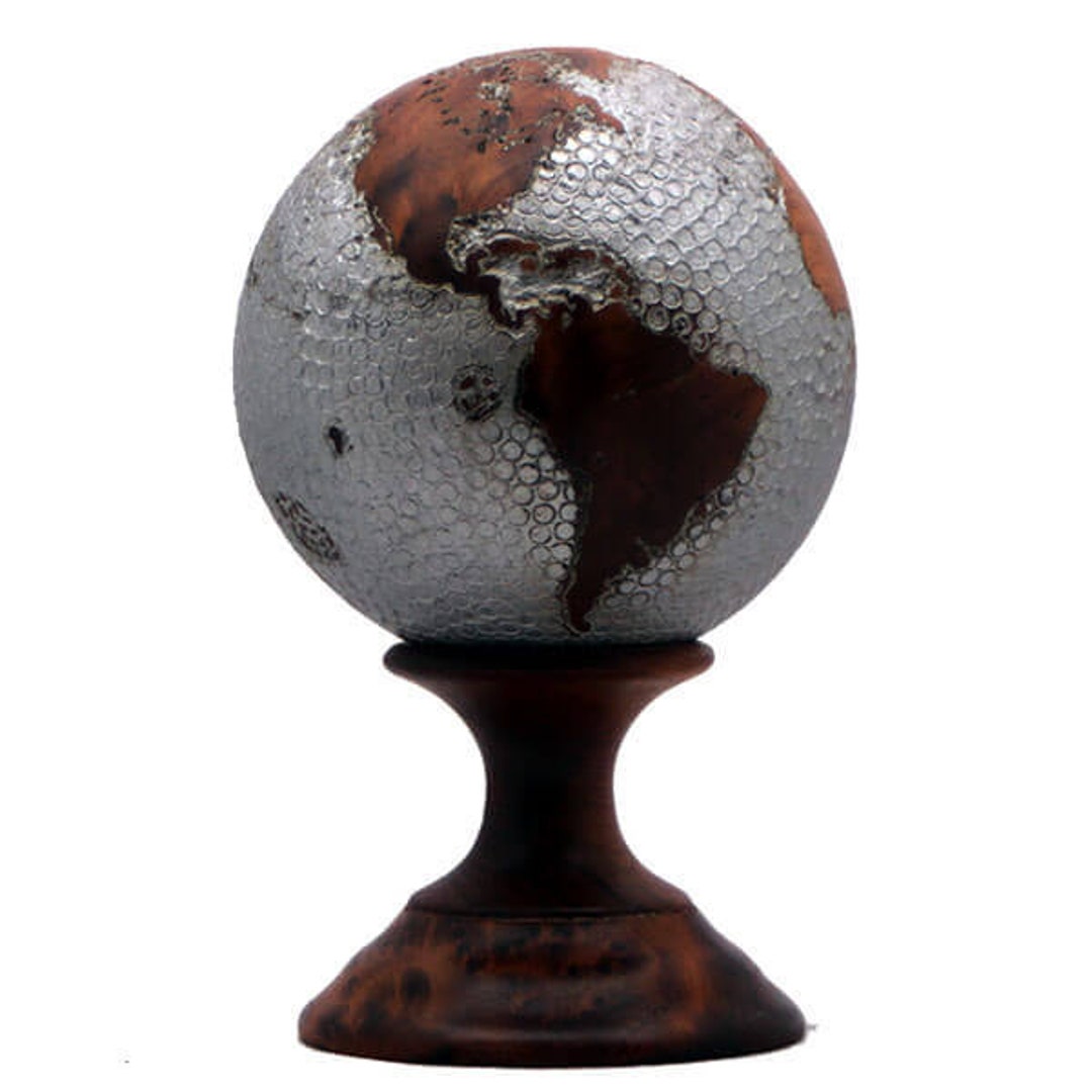 4.8 GLOBE 1001 Holes SILVER in Thuya Root With Root Support Handmade - Etsy