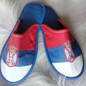 Serbian Leather Slippers Serbian Flag Serbia Srbija Gift for Serbian - Etsy