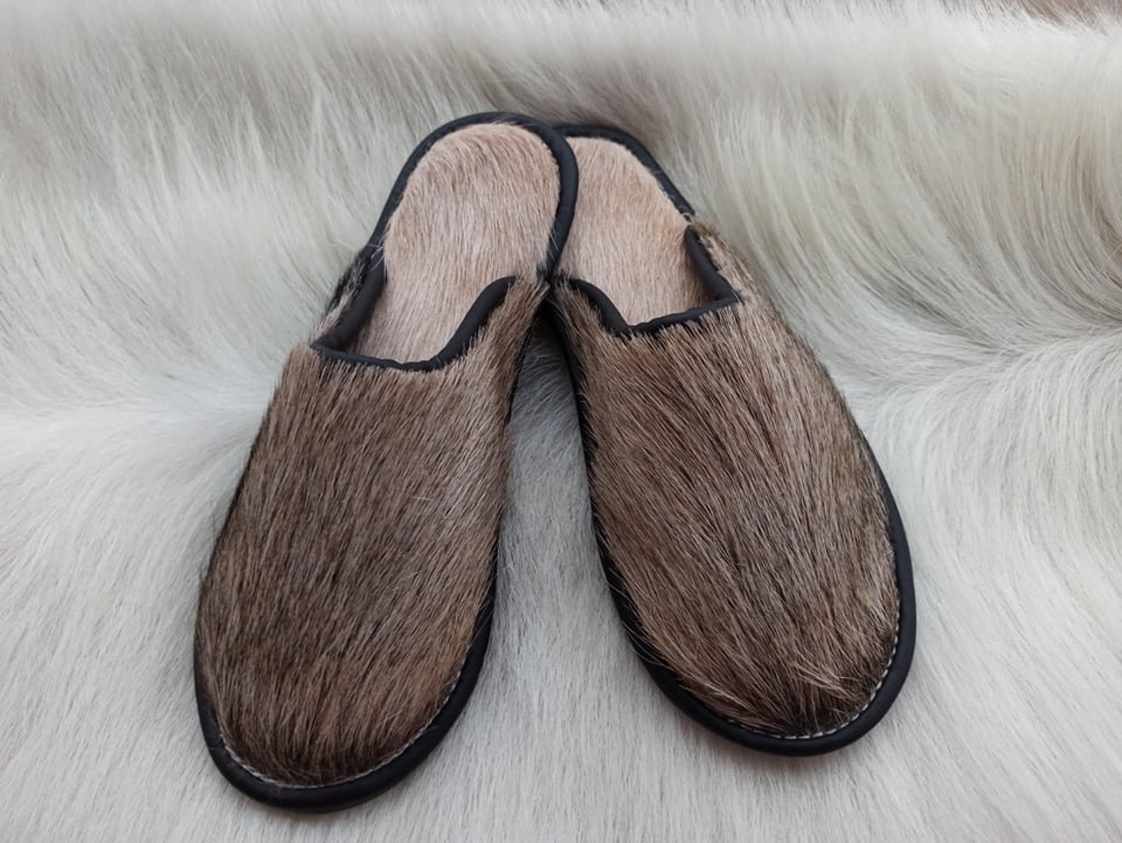 Goat Fur Slippers Unisex | Etsy