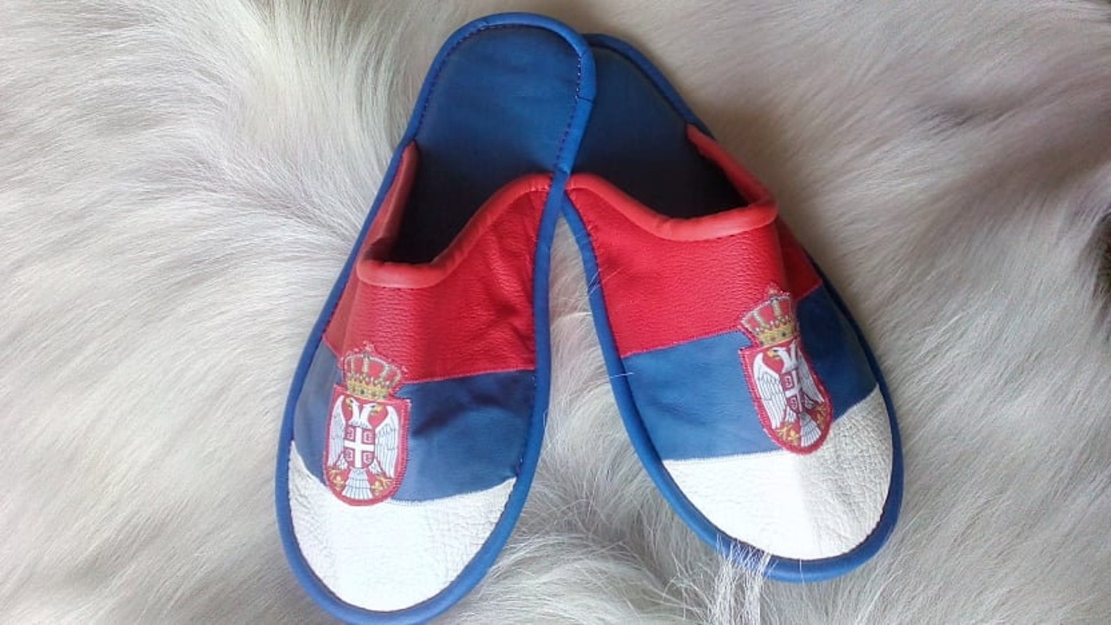 Serbian Leather Slippers Serbian Flag Serbia Srbija Gift for | Etsy