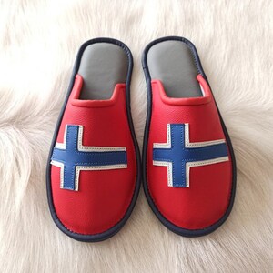 Norwegian Leather Slippers Norway Flag Norway Slippers Scandinavien ...