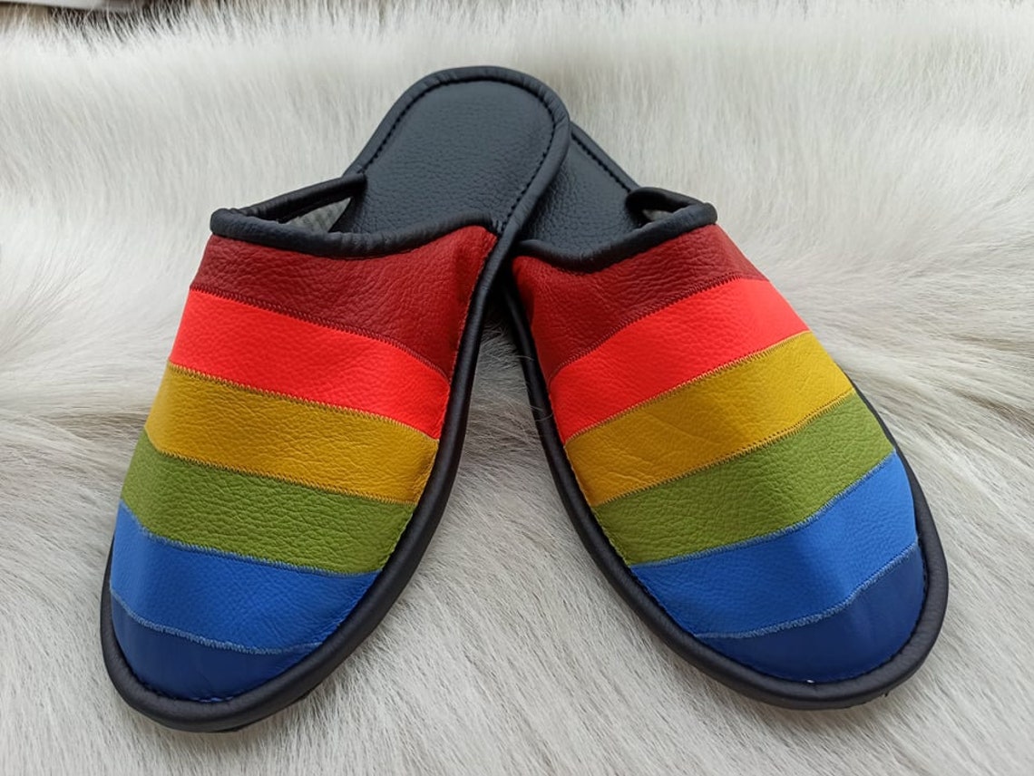 Rainbow Slippers-lgbt Slippers-gay Rainbow Pride Flag - Etsy