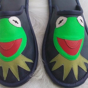 Kermit the Frog Leather Slippers - Etsy