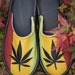 Rasta Marijuana Leather Slippers Cannabis Leaves Rastafarian - Etsy