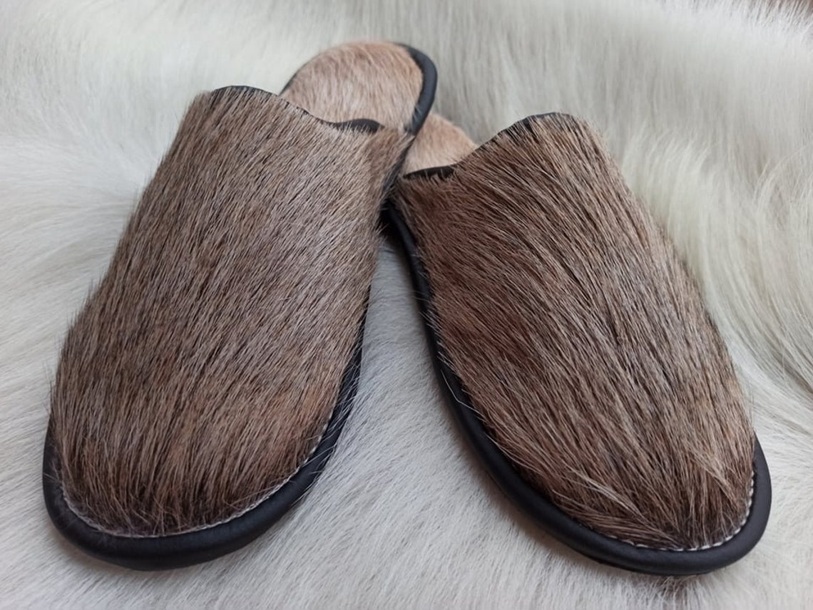 Goat Fur Slippers Unisex | Etsy