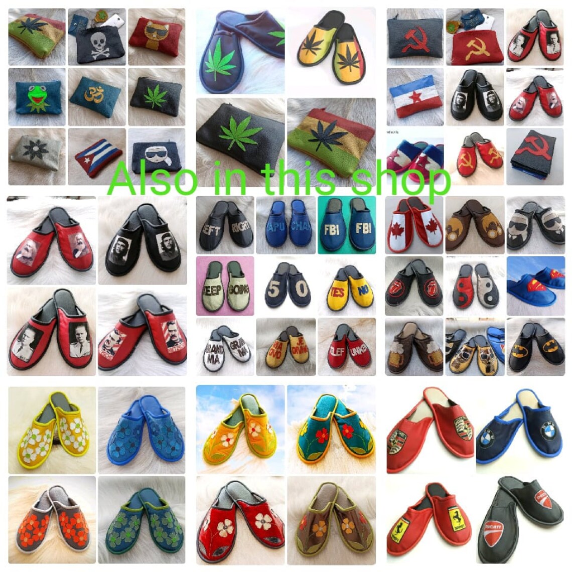 Rasta Marijuana Leather Slippers Cannabis Leaves Rastafarian - Etsy