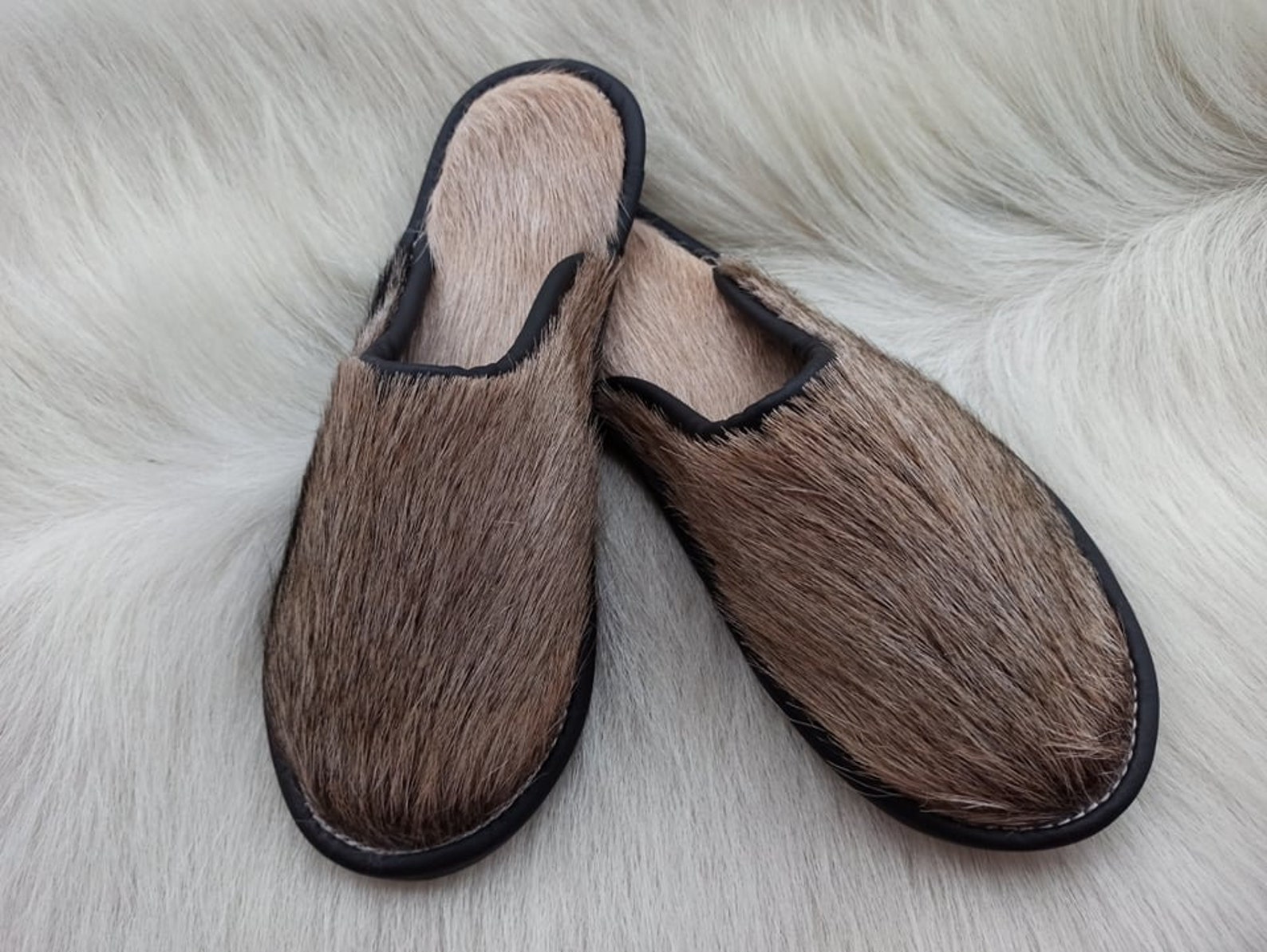 Goat Fur Slippers Unisex | Etsy
