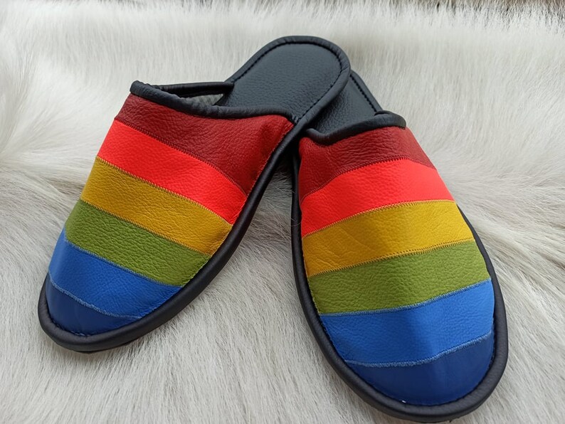 Rainbow Slippers-lgbt Slippers-gay Rainbow Pride Flag - Etsy