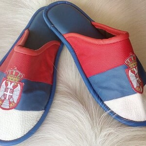 Serbian Leather Slippers Serbian Flag Serbia Srbija Gift for Serbian - Etsy