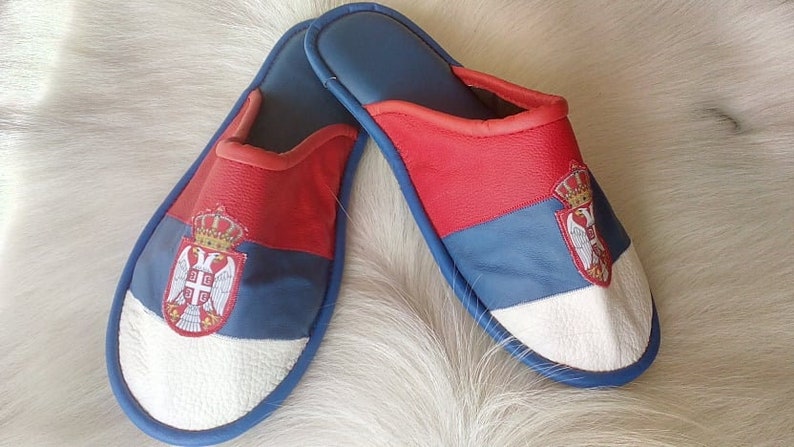 Serbian Leather Slippers Serbian Flag Serbia Srbija Gift for | Etsy