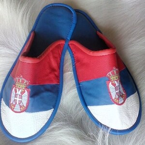 Serbian Leather Slippers Serbian Flag Serbia Srbija Gift for | Etsy