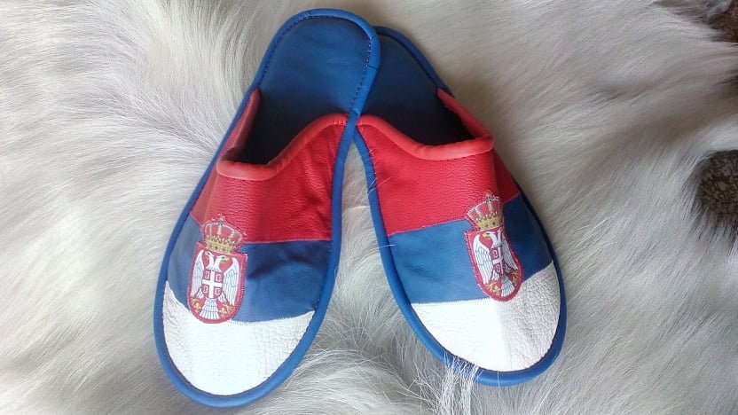 Serbian leather slippers serbian flag serbia srbija gift for | Etsy