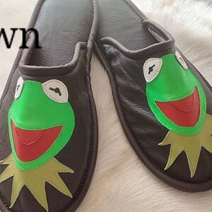 Kermit the Frog Leather Slippers - Etsy