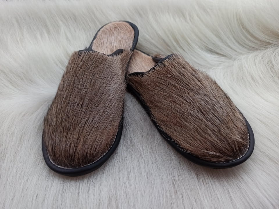 Goat Fur Slippers Unisex | Etsy