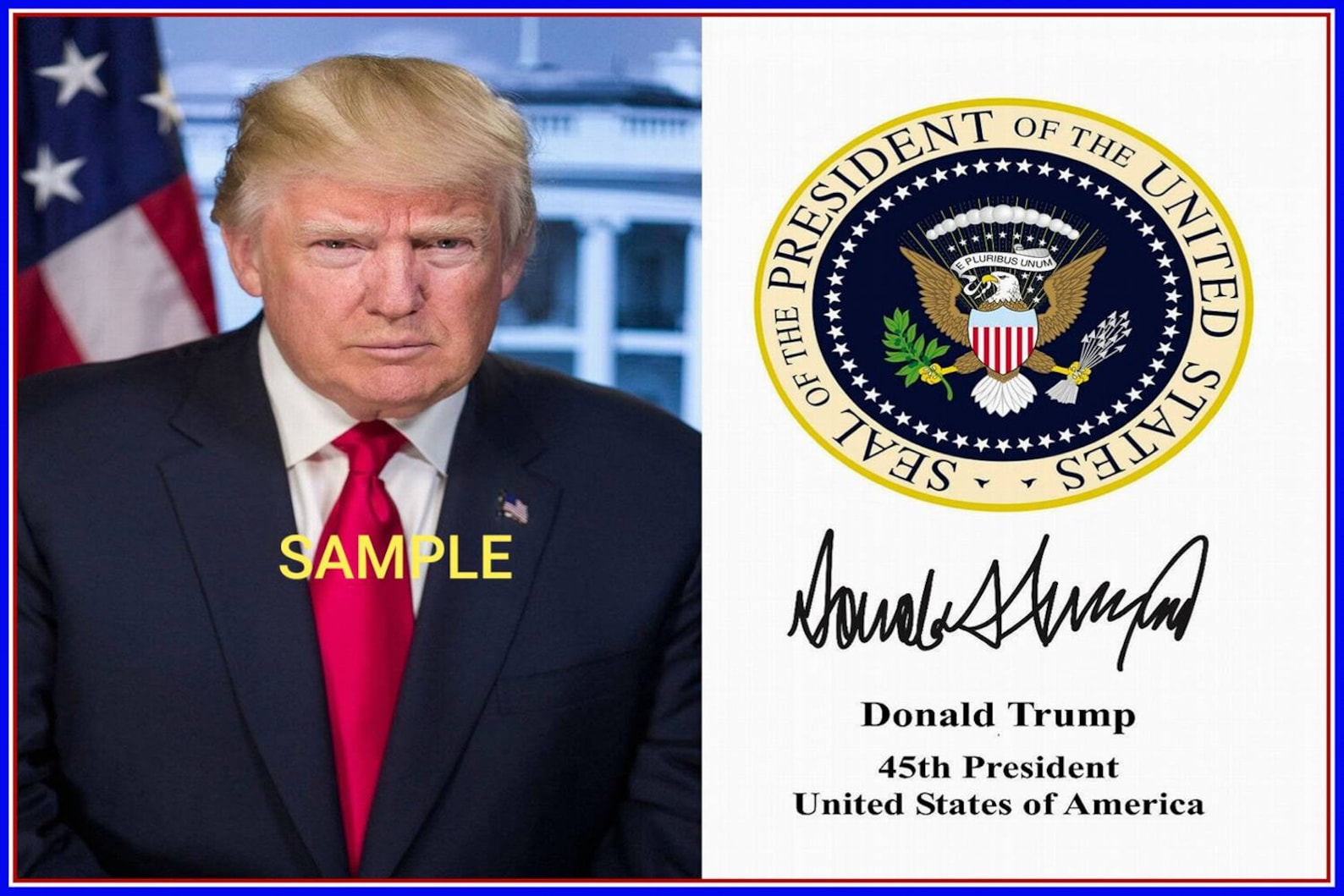 4x6 signed autograph photo Reprint of President Donald Trump | Etsy