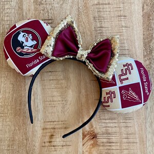 Florida State University Seminoles FSU Mickey Minnie Mouse Ears Noles ...