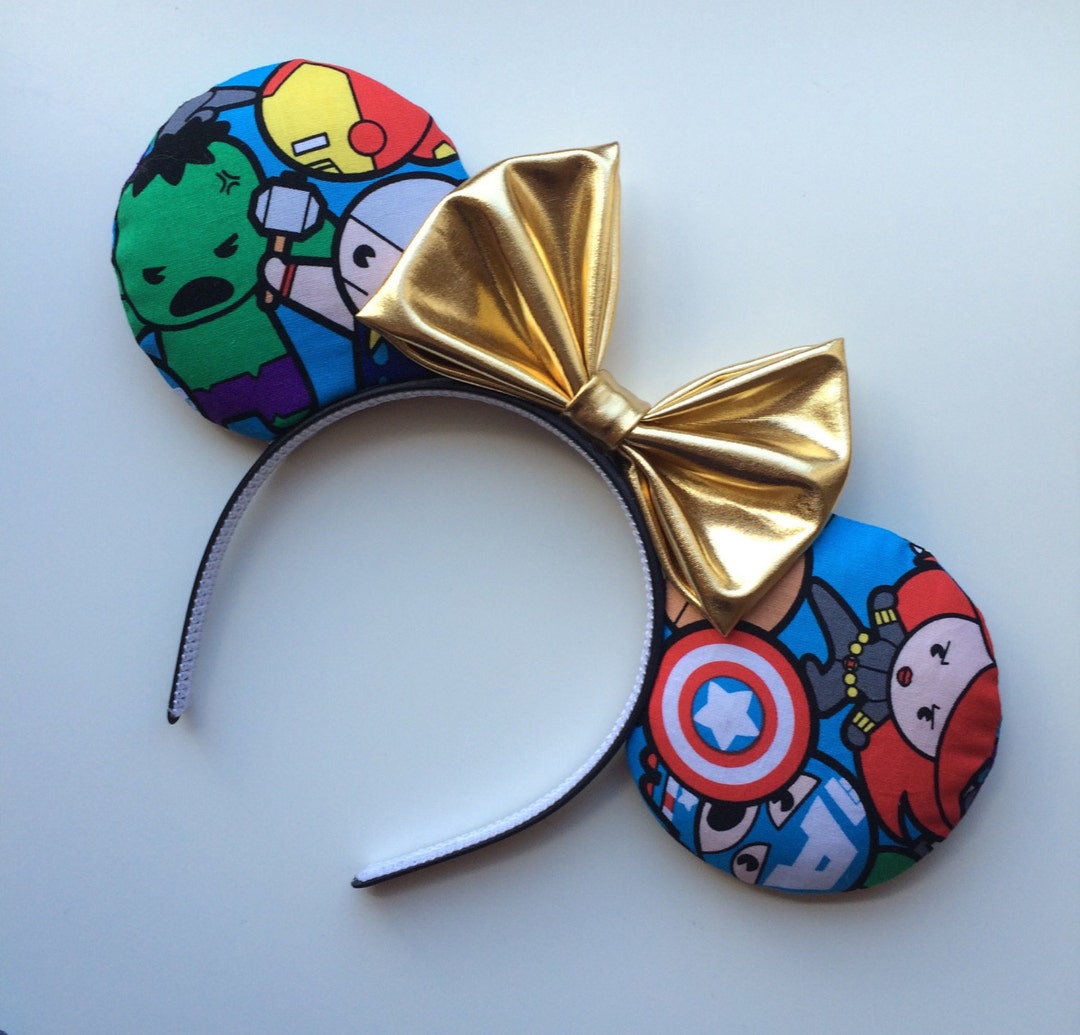 Marvel Avengers Superhero Kawaii Mickey Minnie Mouse Ears Thor Black ...