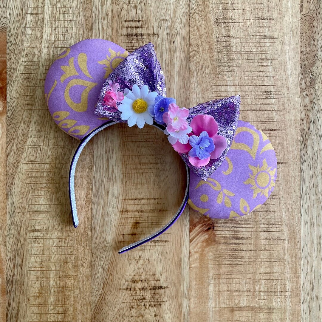 Rapunzel Tangled Mouse Ears Princess Mickey Minnie Headband Flowers ...