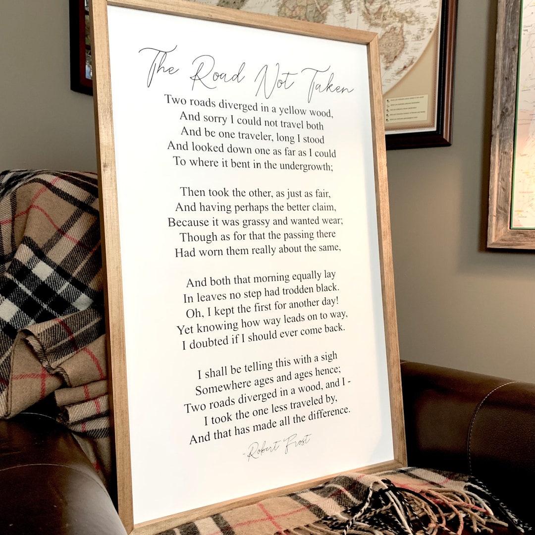 The Road Not Taken | Robert Frost Poem | Farmhouse Style Sign | Rustic ...
