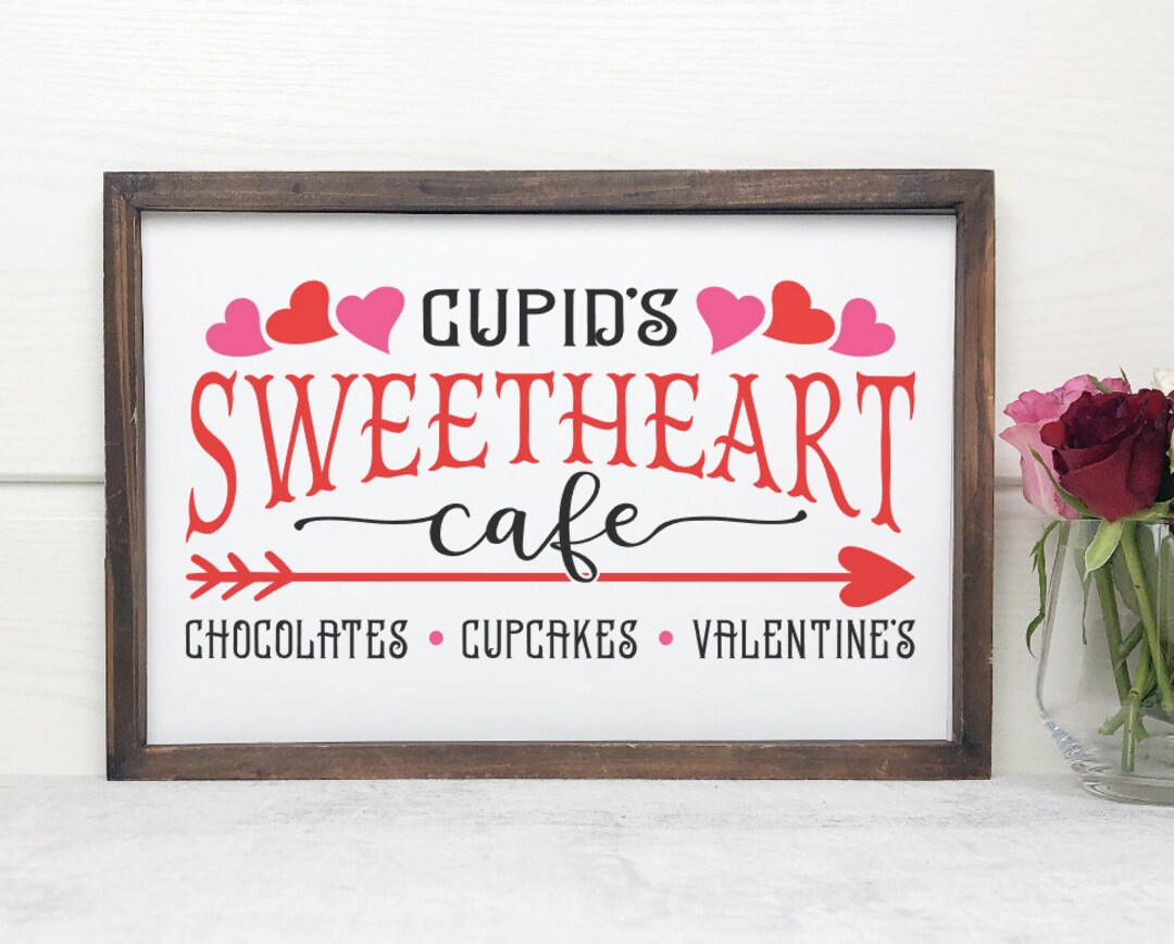 Cupid's Sweetheart Cafe Sign Farmhouse Valentine's Sign Valentines Home ...