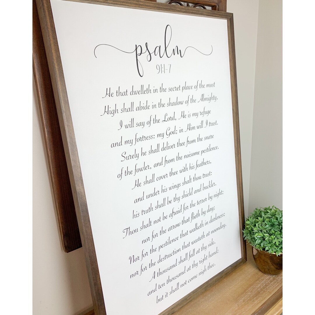 Rustic Home Decor | Psalm 91 | Bible Scripture Sign | Large Farmhouse ...