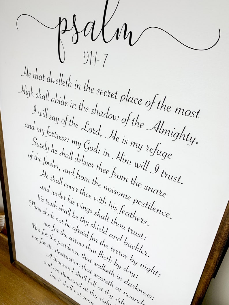 Rustic Home Decor Psalm 91 Bible Scripture Farmhouse - Etsy