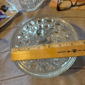 Vintage Bowl With Lid in Cane Pattern, Clear Glass, Pressed Glass, Art ...