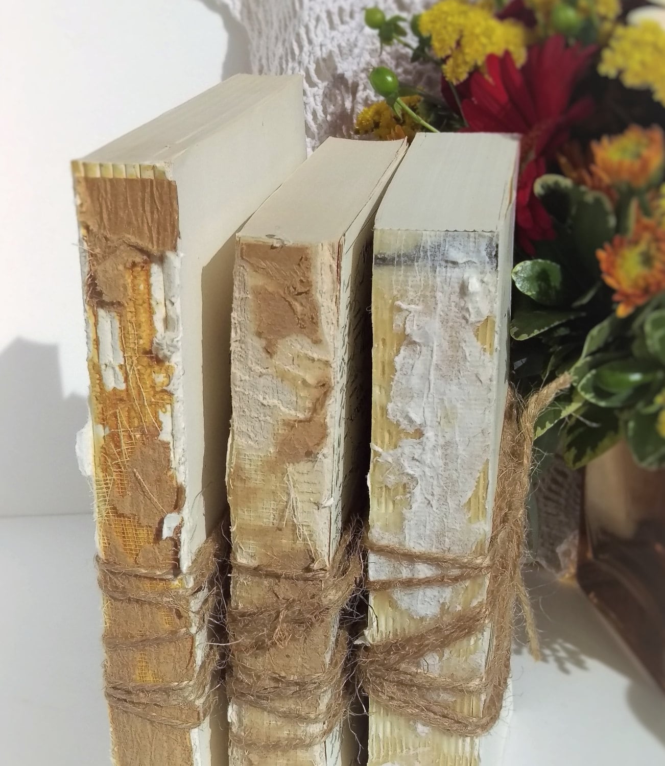 Unbound Book Bundle, Old Books Wrapped in Twine, Set of 3 Books ...