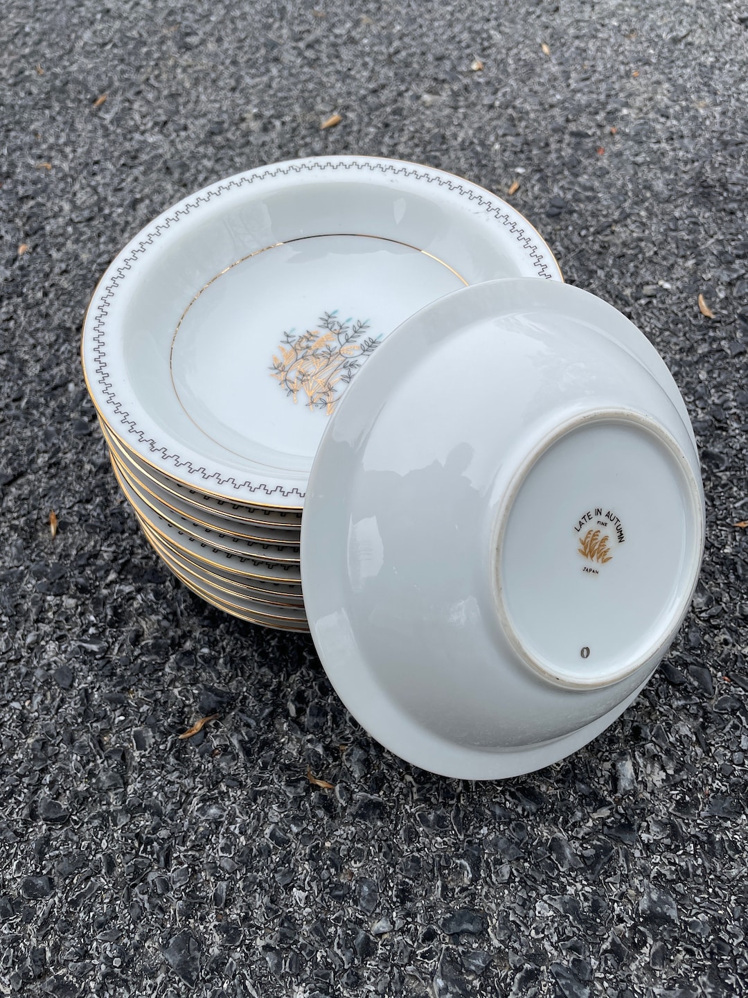 Mid-century Fine in Japanese Service Ware, Late in Autumn, Small Bowl ...