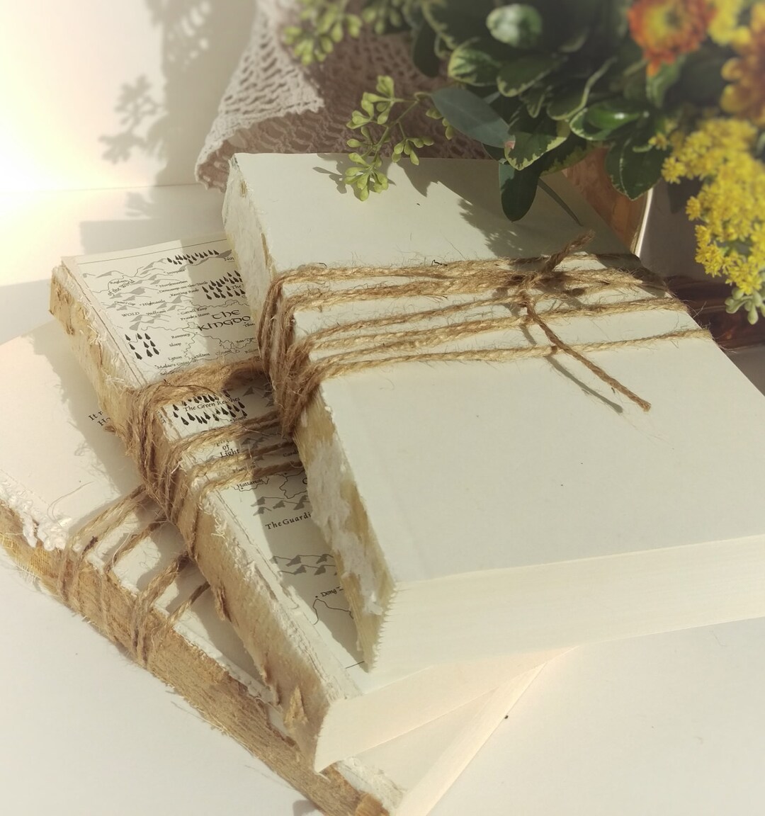 Unbound Book Bundle, Old Books Wrapped in Twine, Set of 3 Books ...