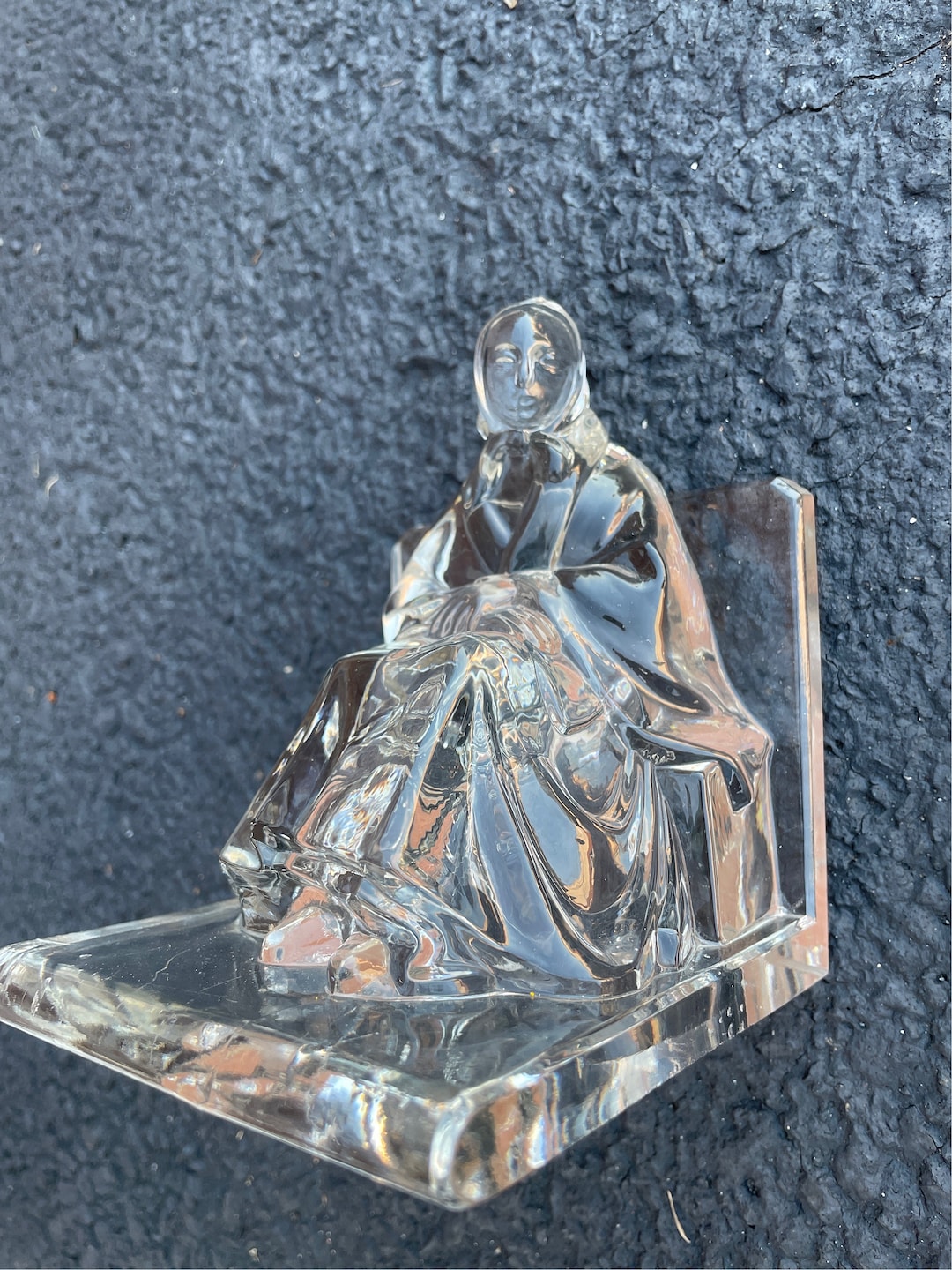 Sculpture of Old Woman, Glass Figurine, Collectible Figure in Crystal ...