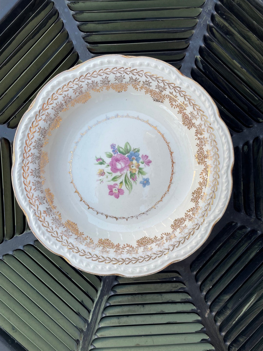 Cottage Core Bowl, Vintage Fine China: American Beauty by Stetson 22 Kt ...