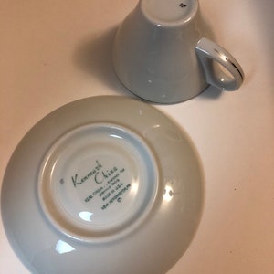 Mid-century Kenmark Vintage Table Setting White and Platinum | Etsy