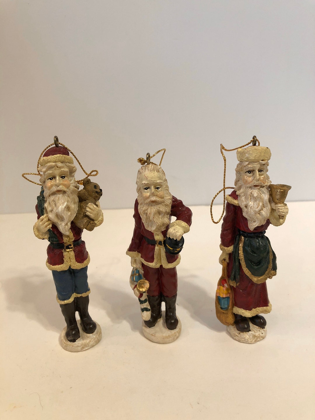 Vintage St. Nicholas Resin Christmas Ornaments, Set of 3 - Etsy