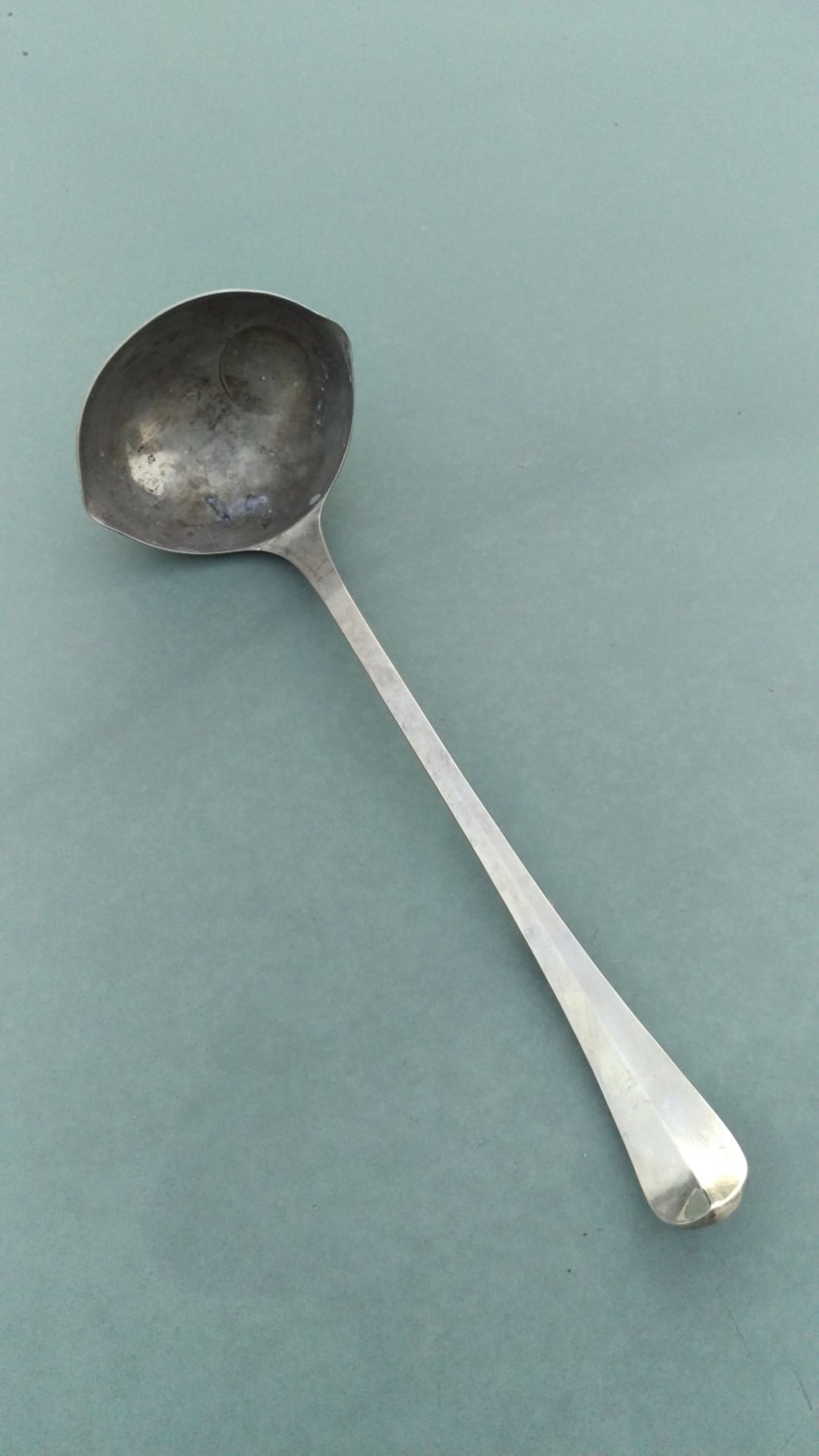 Antique Silver Plated Ladle Has a Lovely Pantina, Etched and Marked ...