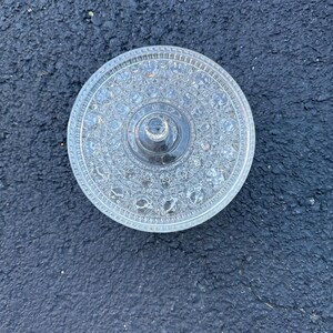 Vintage Bowl With Lid in Cane Pattern, Clear Glass, Pressed Glass, Art ...